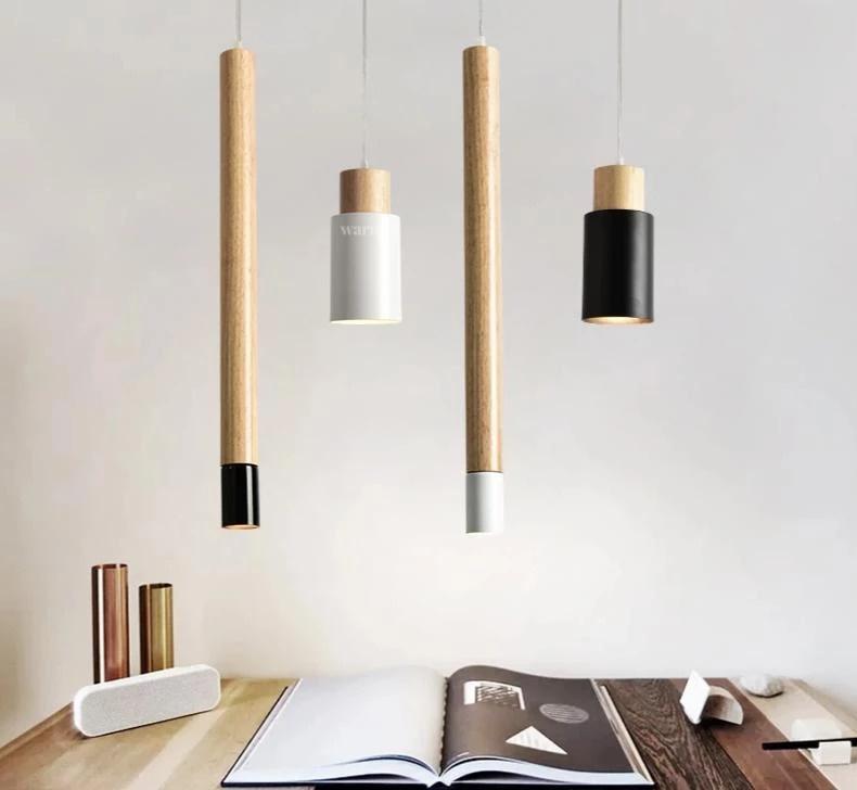 Ambrose - Modern Nordic Long Hanging Wood Light – Warmly