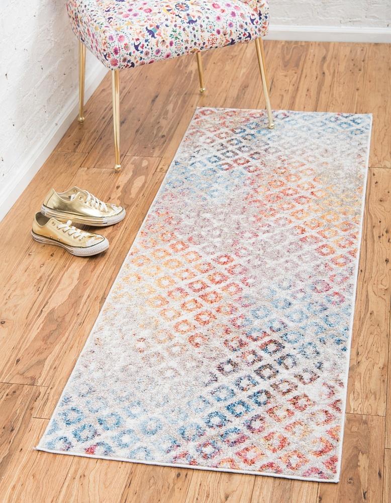Devan - Rainbow Square Pattern Rug – Warmly