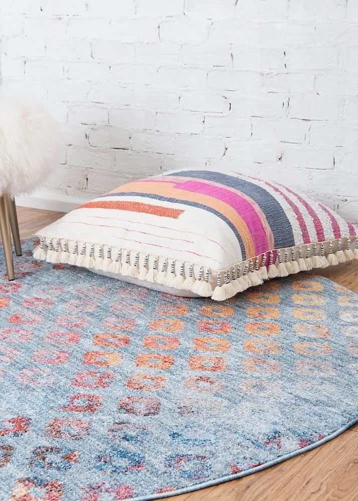 Devan - Rainbow Square Pattern Rug – Warmly