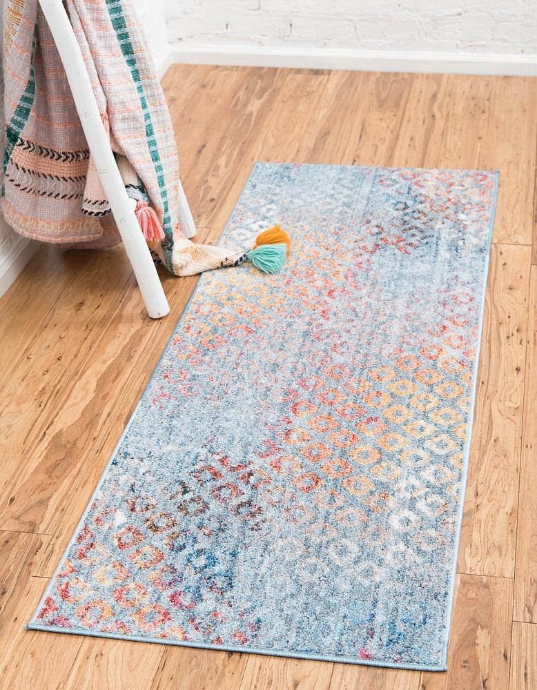 Devan - Rainbow Square Pattern Rug – Warmly