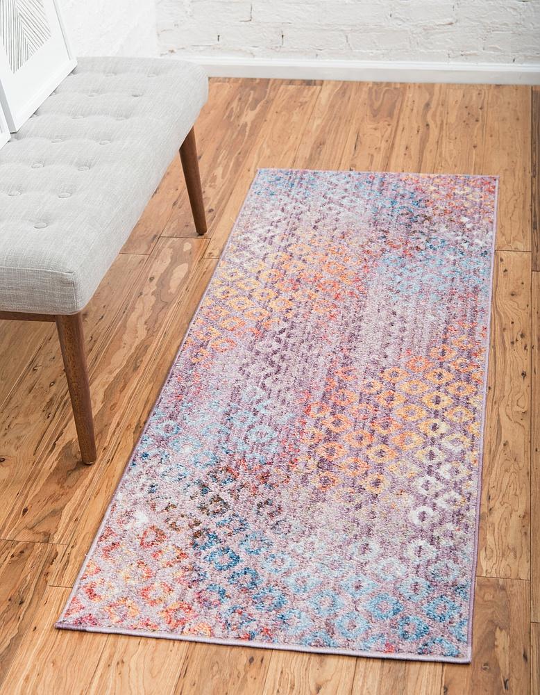 Devan - Rainbow Square Pattern Rug – Warmly