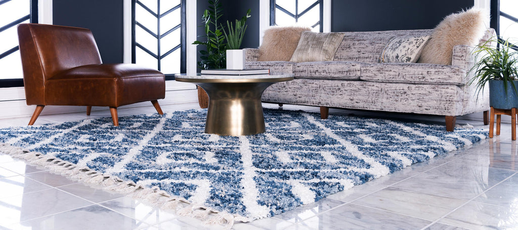 Roderick - Diamond Pattern Shaggy Rug – Warmly