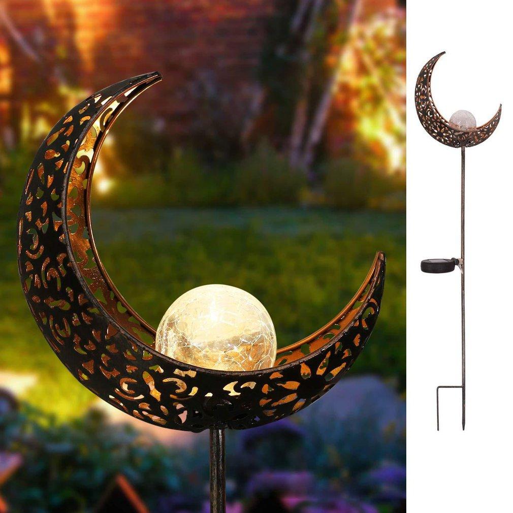Solar Crescent Moon Stake Garden Light – Warmly