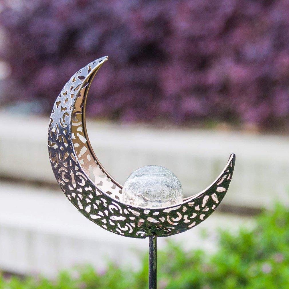 Solar Crescent Moon Stake Garden Light – Warmly