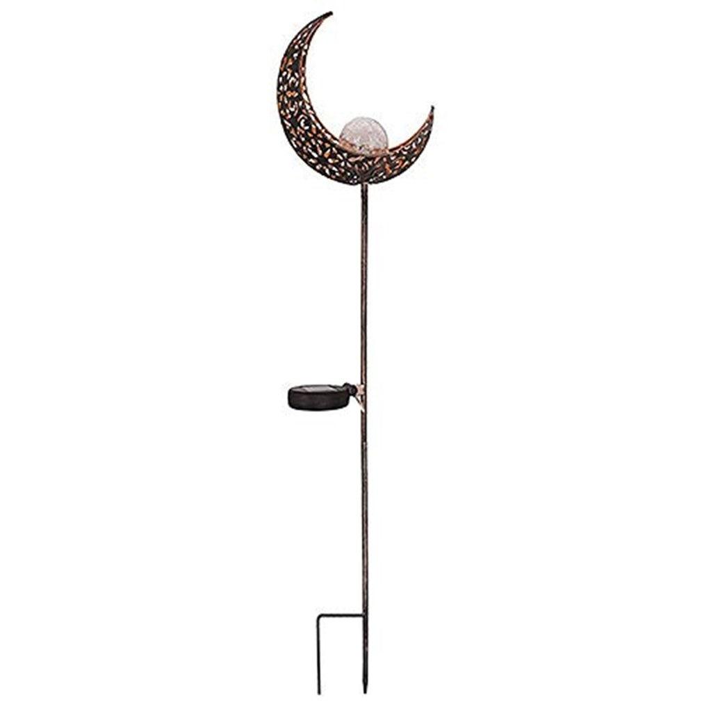 Solar Crescent Moon Stake Garden Light – Warmly