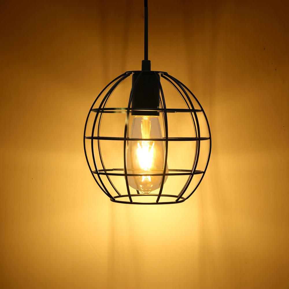 Spherical Hanging Cage Drop Ceiling Light – Warmly