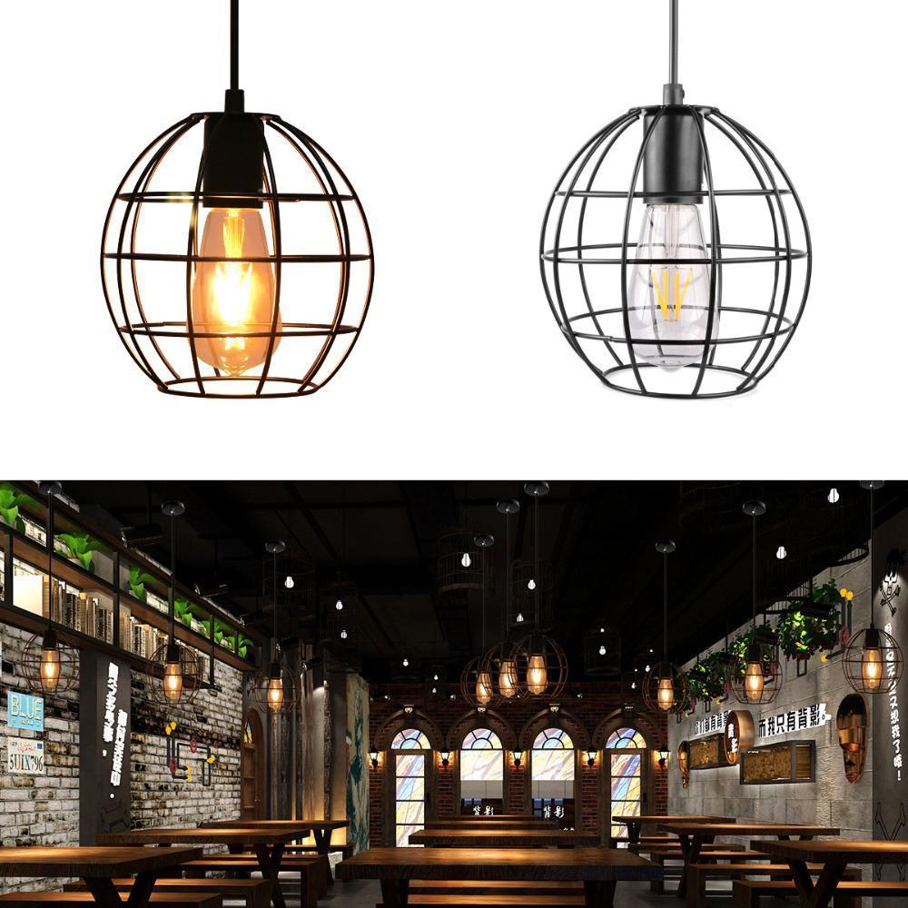 Spherical Hanging Cage Drop Ceiling Light – Warmly