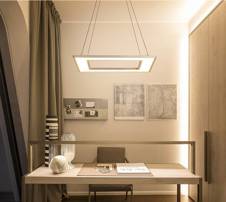 Regina - Modern Hanging Frame LED Lamp – Warmly